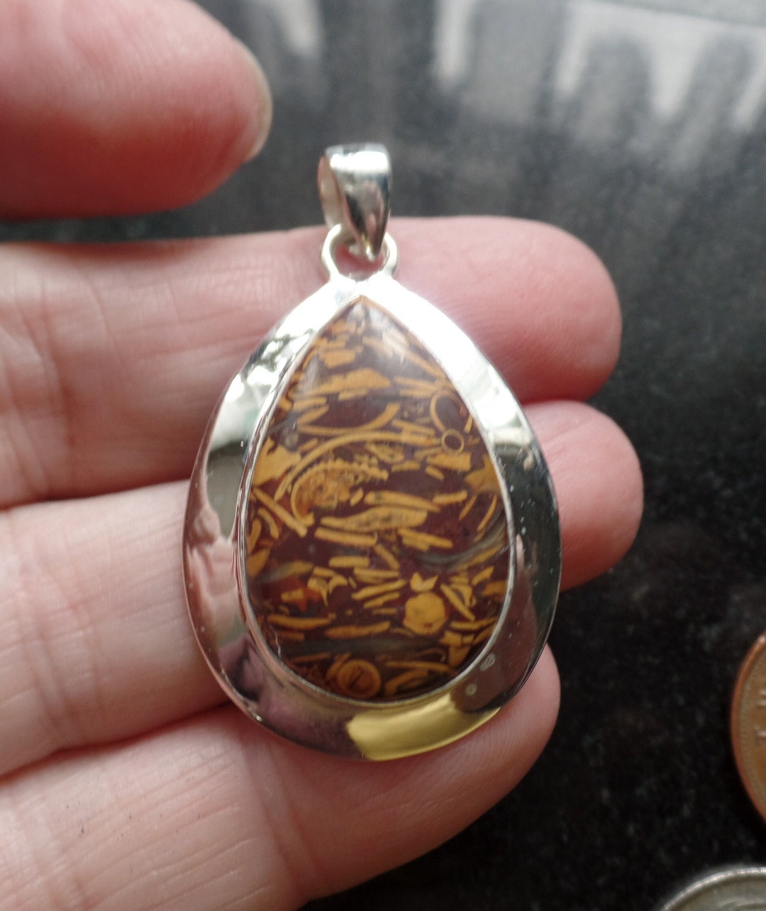 Sterling Silver and Miriam Stone Aka Calligraphraphy or Cobra Stone ...