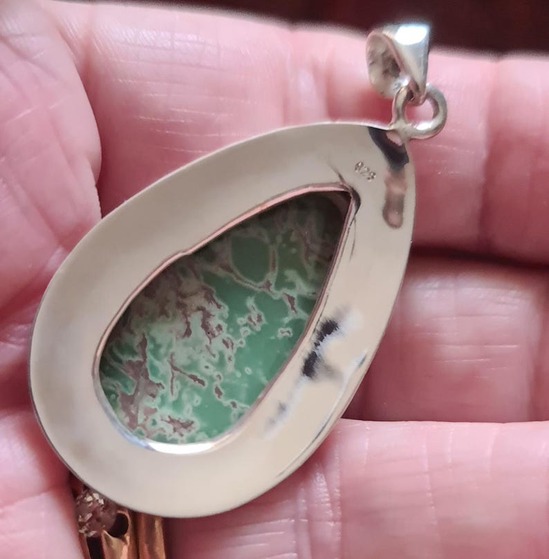 Rare Sterling Silver and Australian Variscite Pendant 12.0g - Etsy