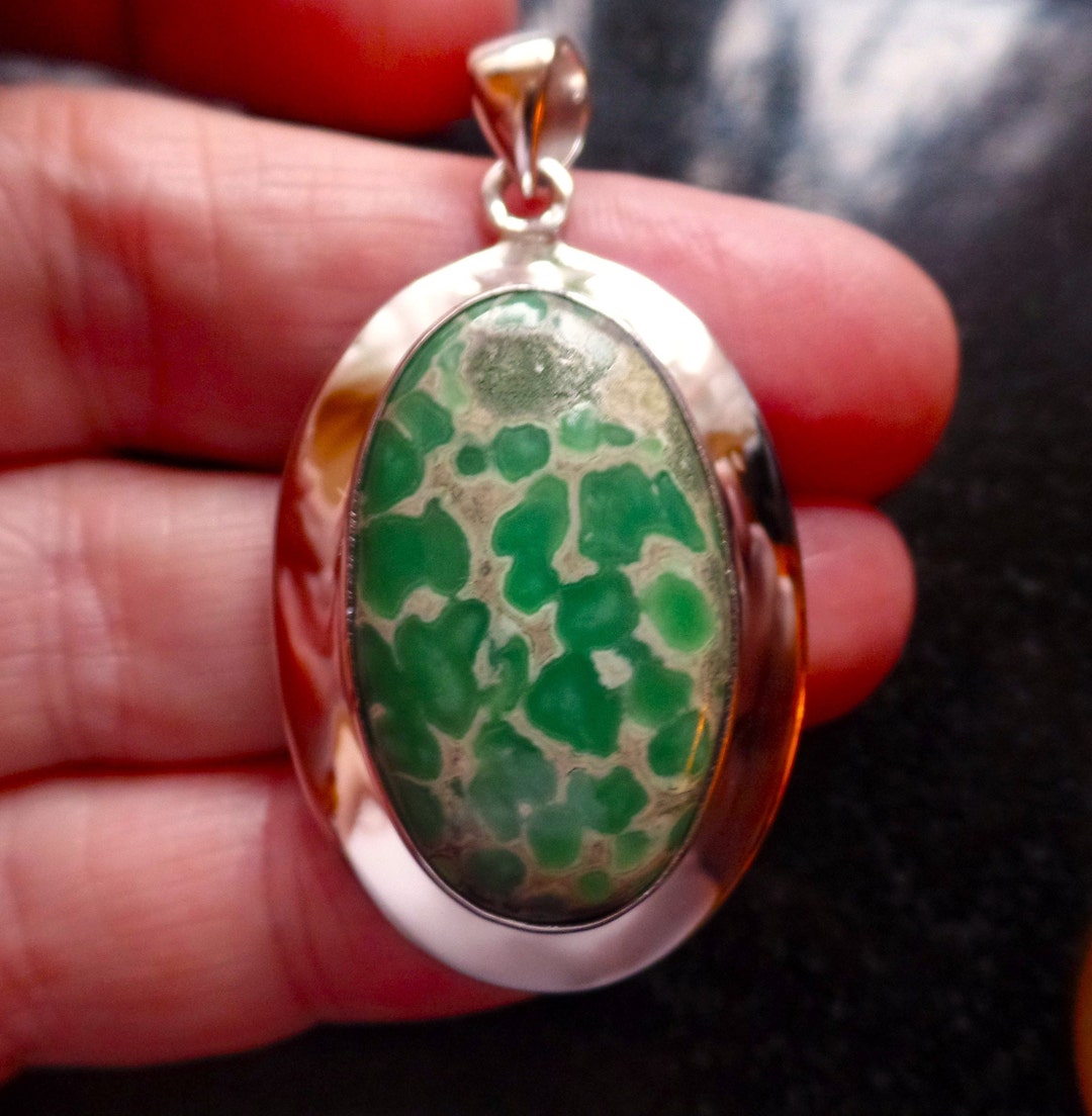 Rare Sterling Silver and Australian Variscite Pendant 12.0g Inclusion ...