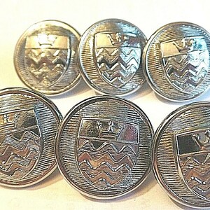 6 X Vintage London Fire Brigade Buttons 24mm Firmin of London More ...