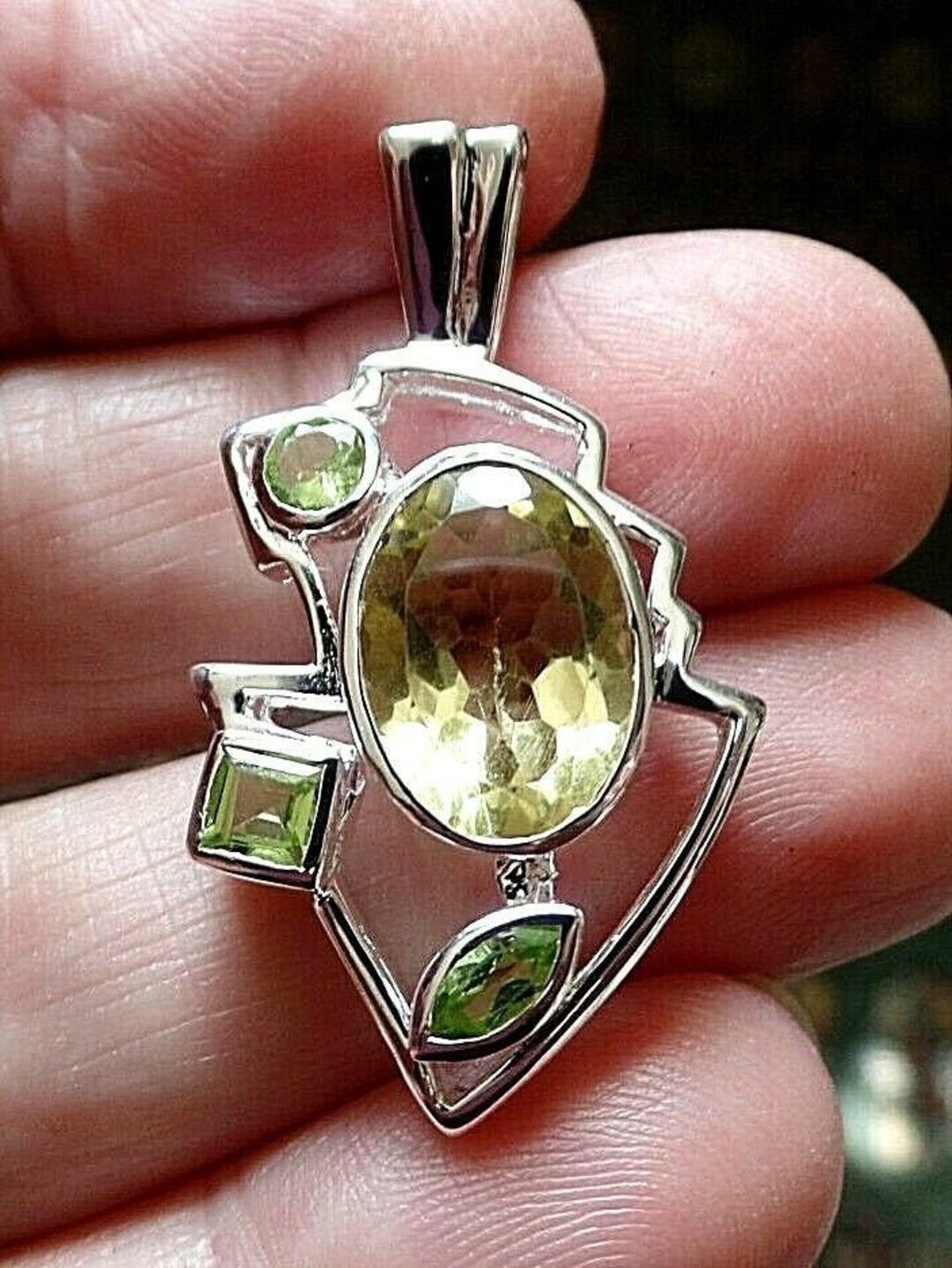 Avant Garde Sterling Silver Lemon Topaz and Peridot November Birthstone ...