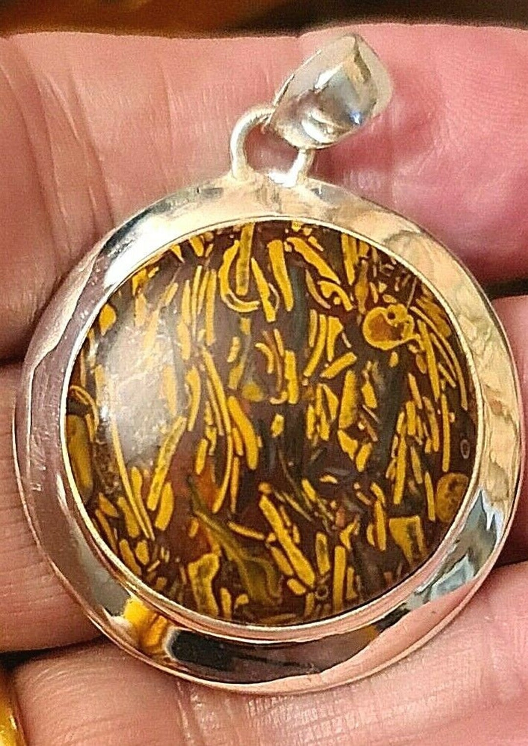 Sterling Silver and Miriam Stone, Calligraphraphy or Cobra Stone ...