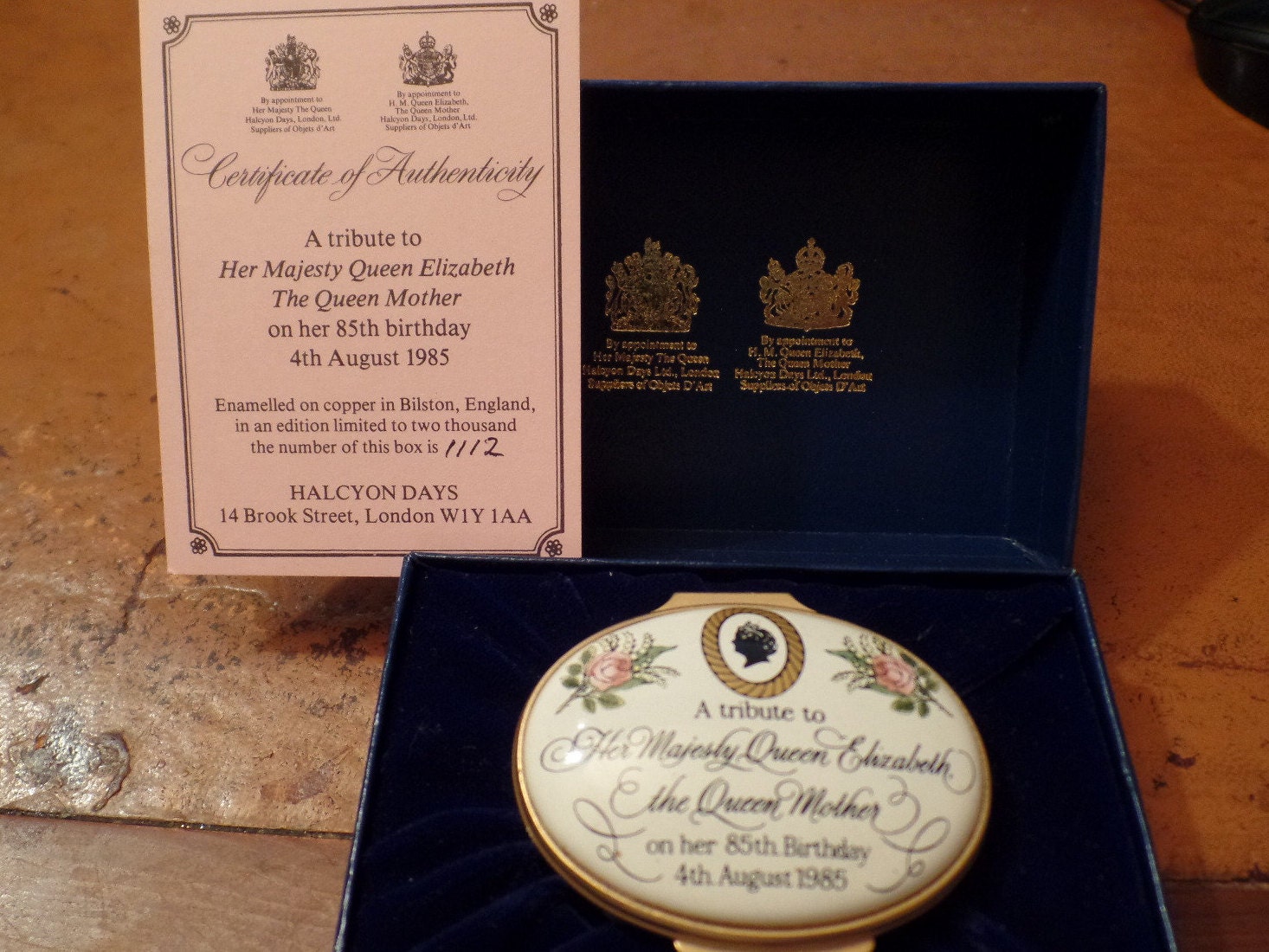 1985 Halcyon Days Enamel Box Queen Elizabeth The Queen Mother | Etsy