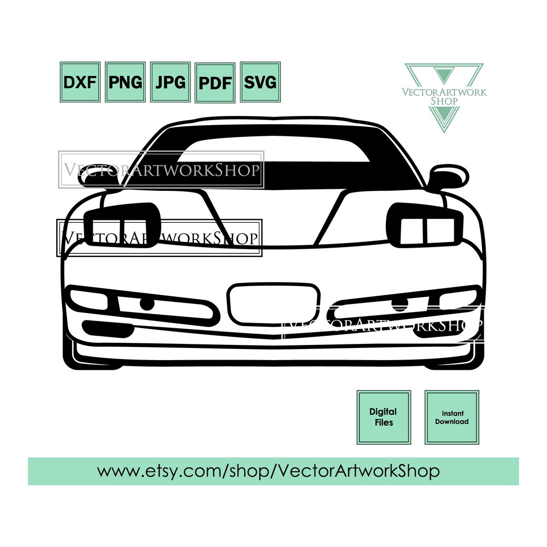 Corvette C5 Svg, American Muscle Car Vector 1997-2004, Clip Art ...