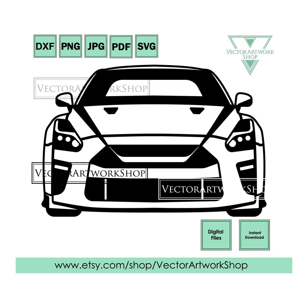 Gt-r R35 Car Svg, Sport Car Vector, Japan Car Design, Instant Download ...