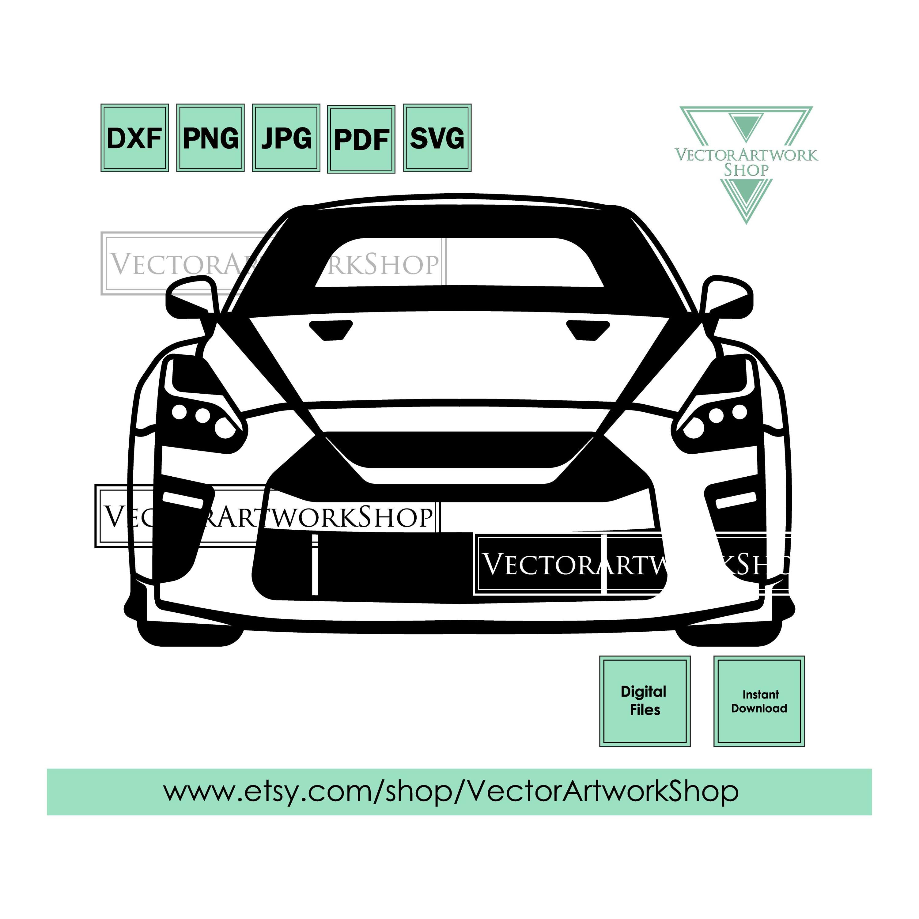 Gt-r R35 Car Svg, Sport Car Vector, Japan Car Design, Instant Download ...