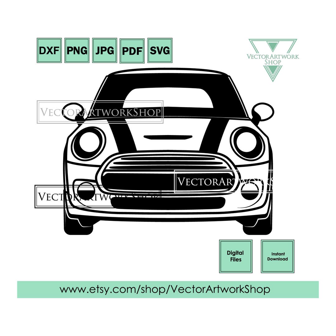 Mini Svg, Hardtop Cooper F55, Silhouette Cut Files, Car Vector Design ...