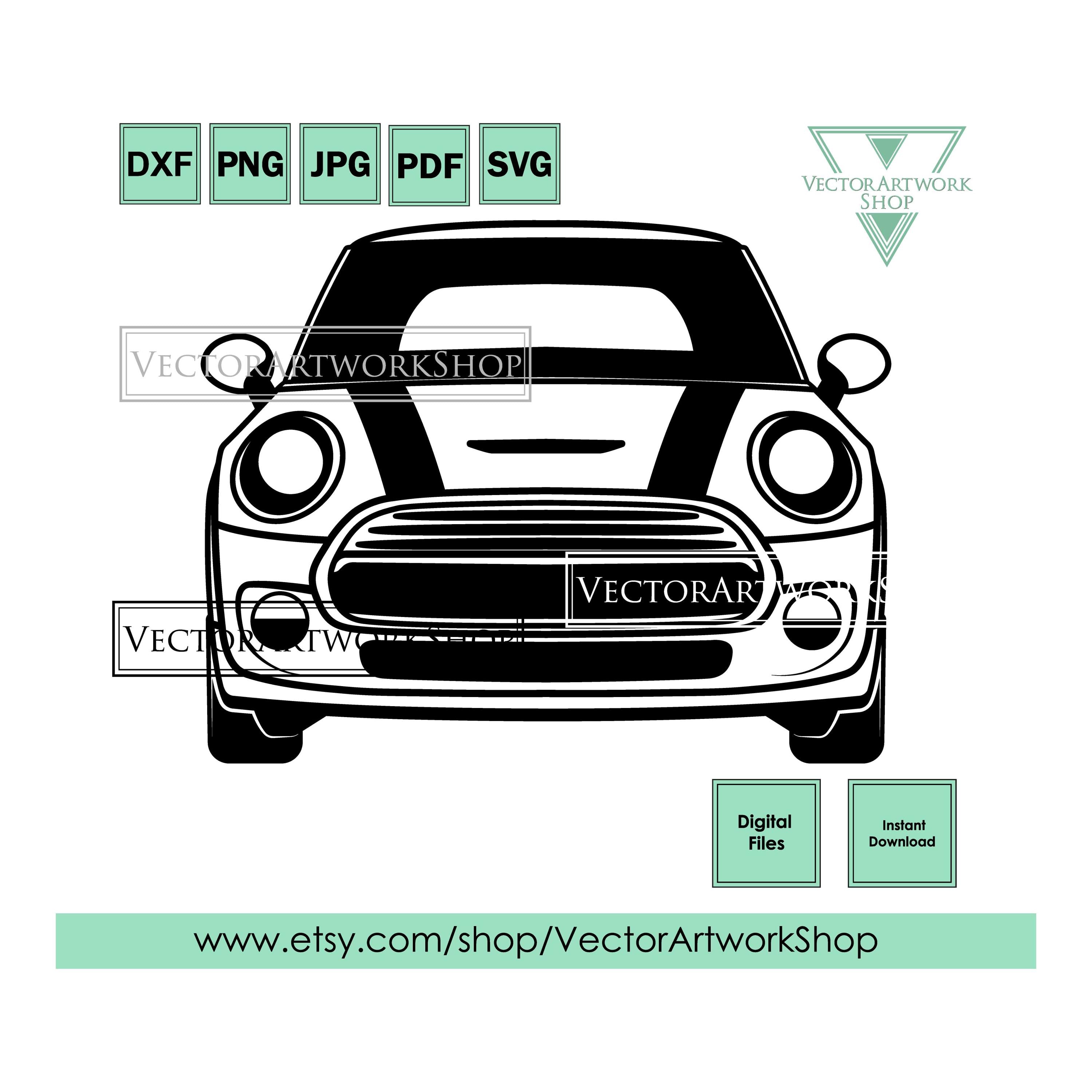 Mini Svg, Hardtop Cooper F55, Silhouette Cut Files, Car Vector Design ...