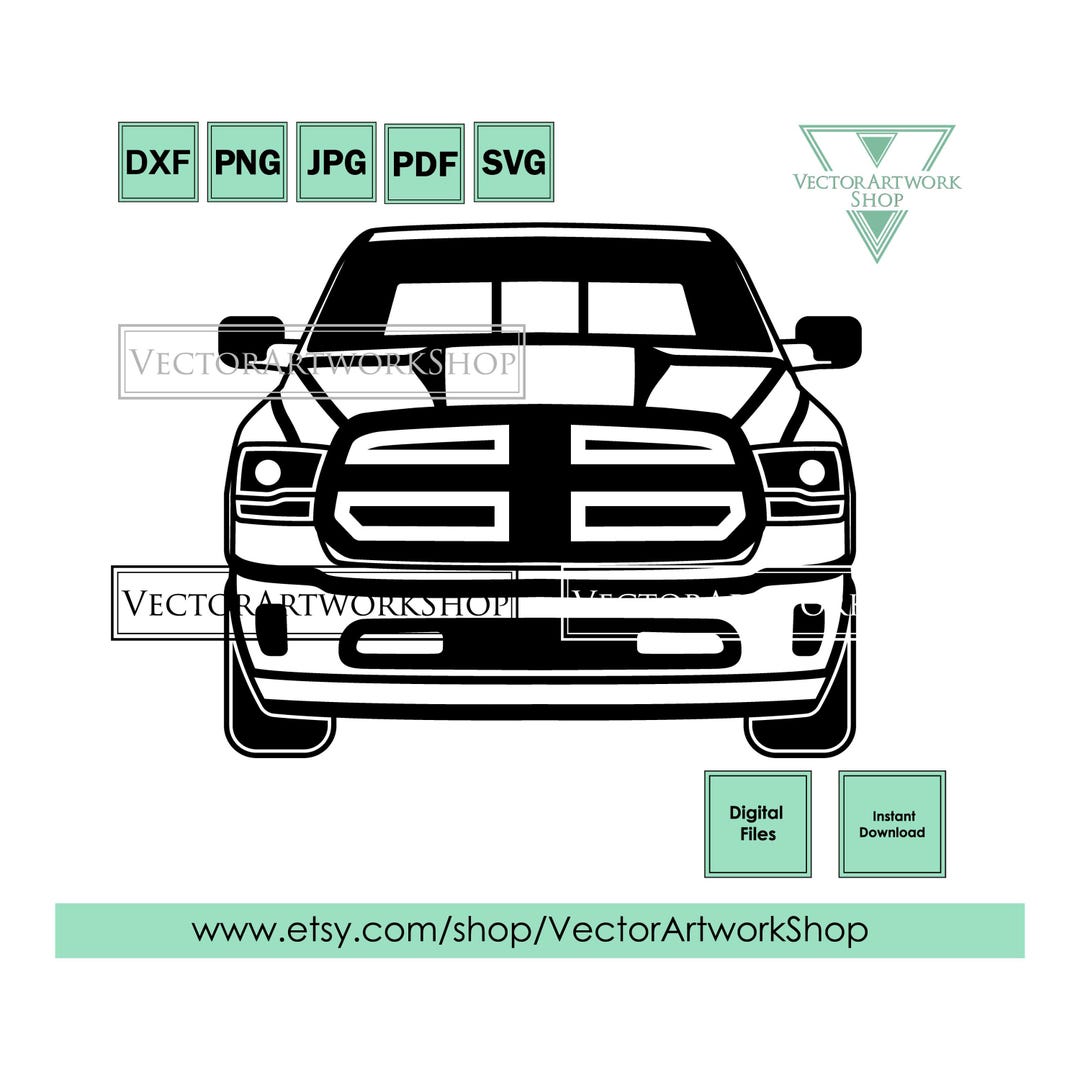 Ram 1500 4th Gen Svg, Usa Pickup Car, American Pickup Car, Silhouette ...