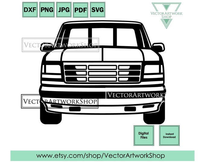 SVG FORD F 150 (90s) Pickup Truck Silhouette Cut Files Designs, Clip ...