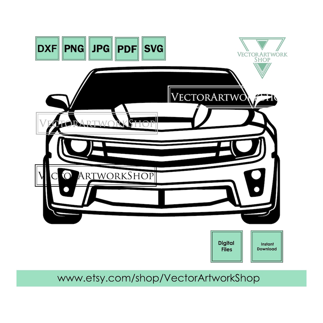Camaro Zl1 5th Gen, American Muscle Car Vector, Instant Download ...