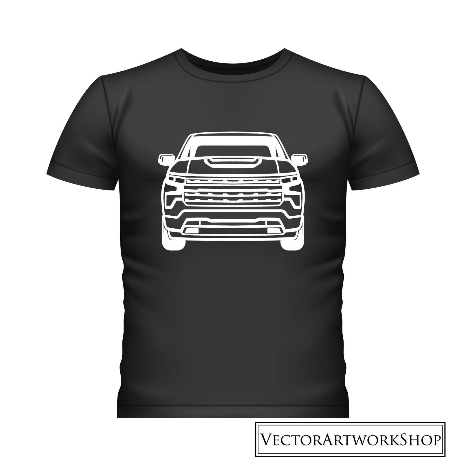 Silverado 1500 4th Gen, American Pickup Car, Car Silhouette, Instant ...
