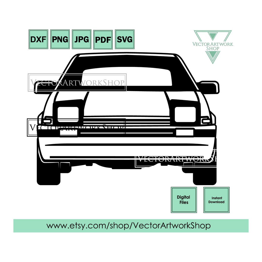 AE86 Trueno Sprinter Car, Svg Front Japanese Design, Sport Car Vector ...