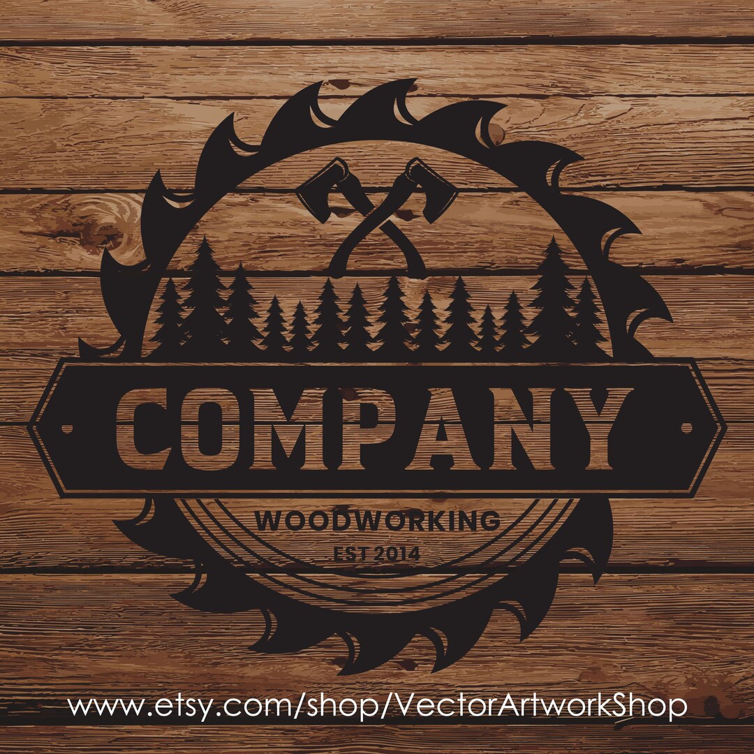 Woodworking Logo Design, Tree Saw Ax, Business Branding - Etsy