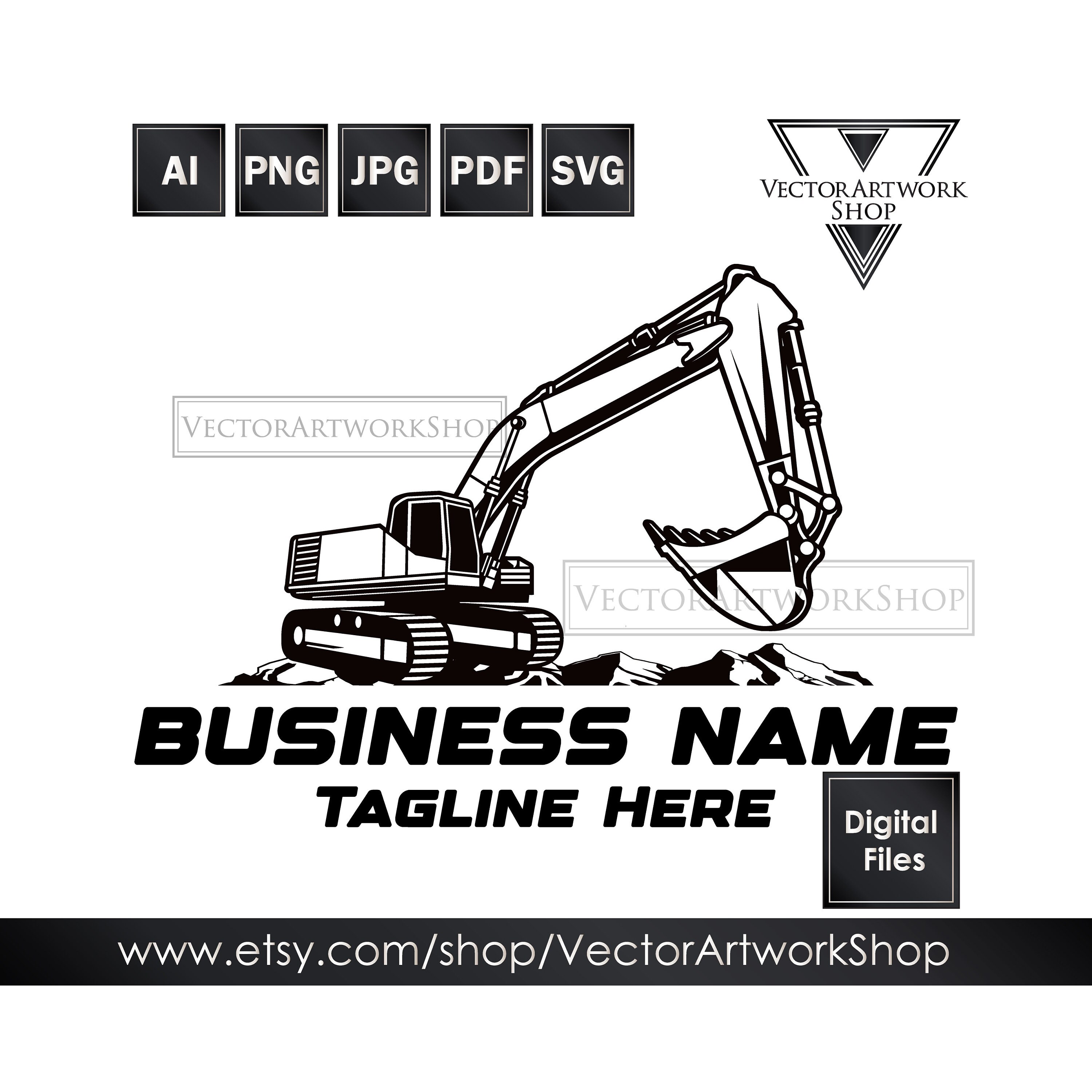 Excavation Logo, Construction Company Logo, Heavy Equipment Logo, Earth ...