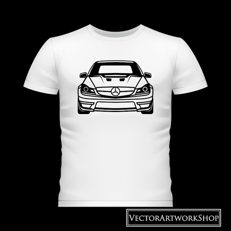 Benz C63 AMG W204 Car Svg, Sport Car Vector, Front German Car, Tshirt ...