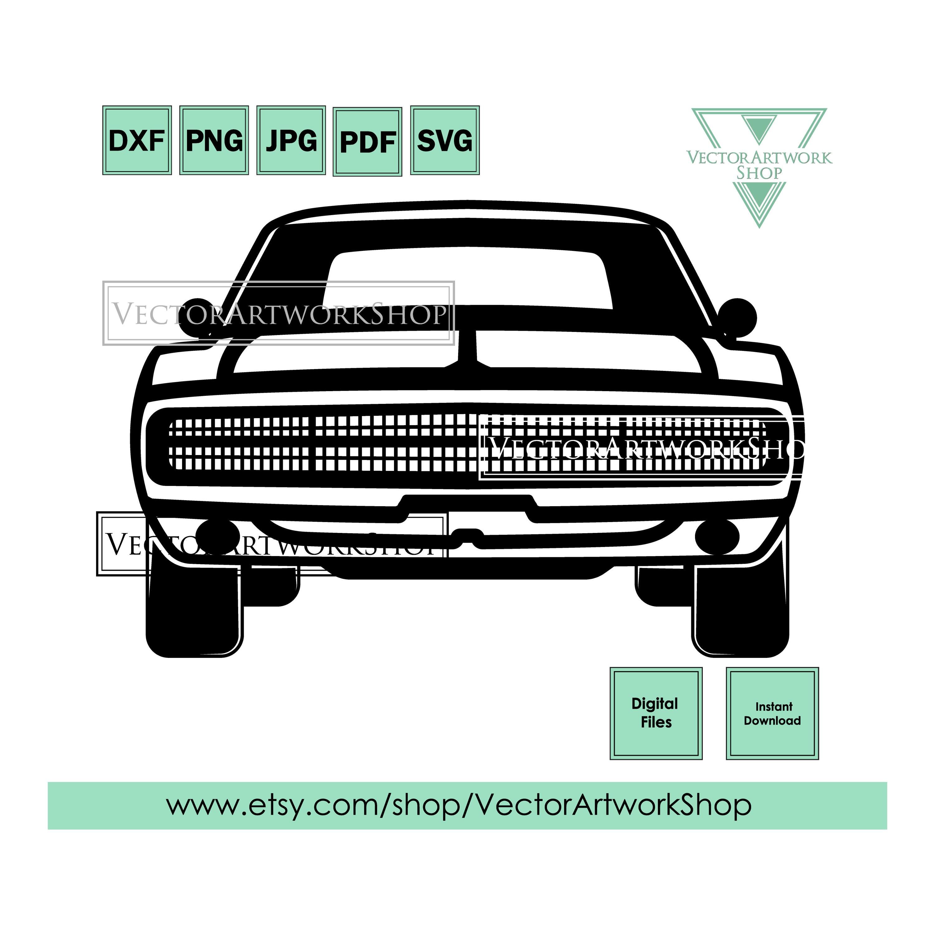 Charger 2nd Gen R/T Svg, American Muscle Car 1968–1970, Silhouette Cut ...