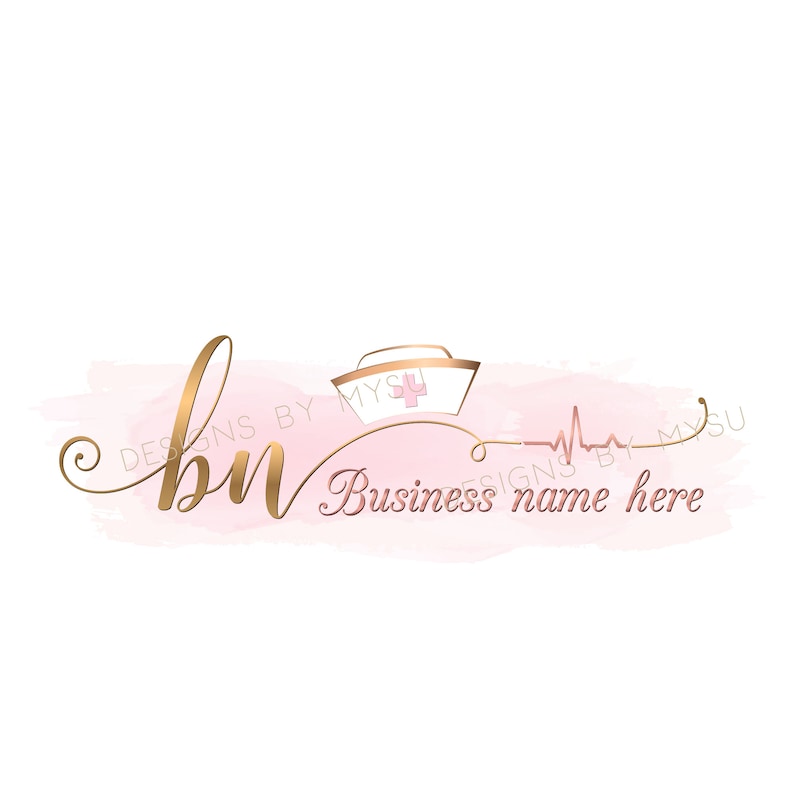 Custom Logo Design, Heart Beat Logo, Scrubs Logo, Gold Rose Gold ...