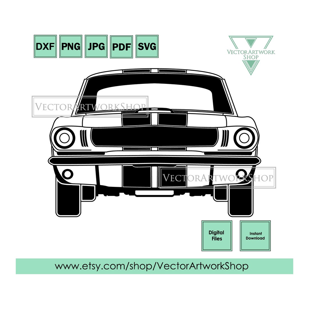 Shelby-ovc GT350 1st Gen Svg, Usa Silhouette Car, American Muscle Car ...