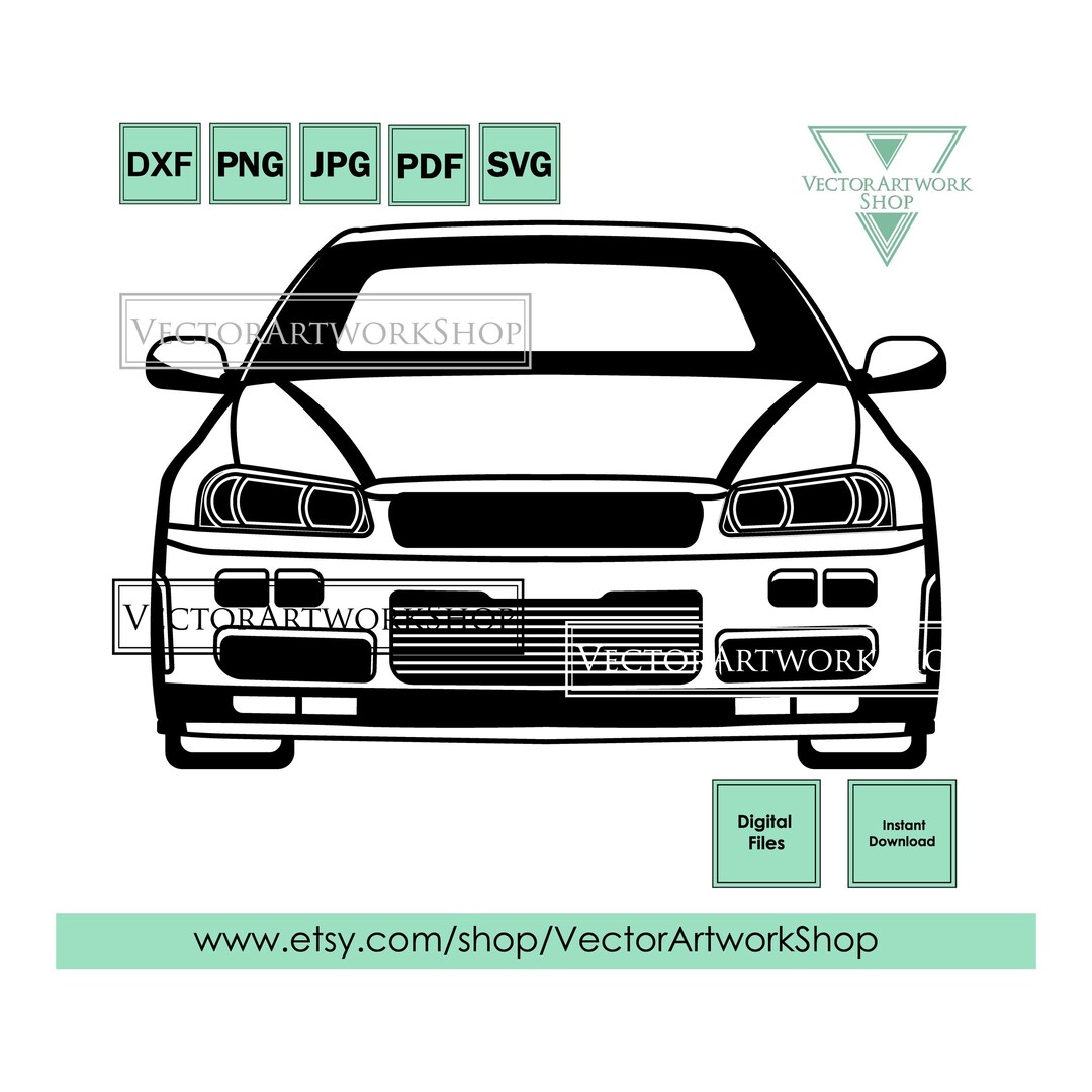 Skyline Gtr R34 5th Gen Car Svg, Japan Sport Car Vector, Instant ...