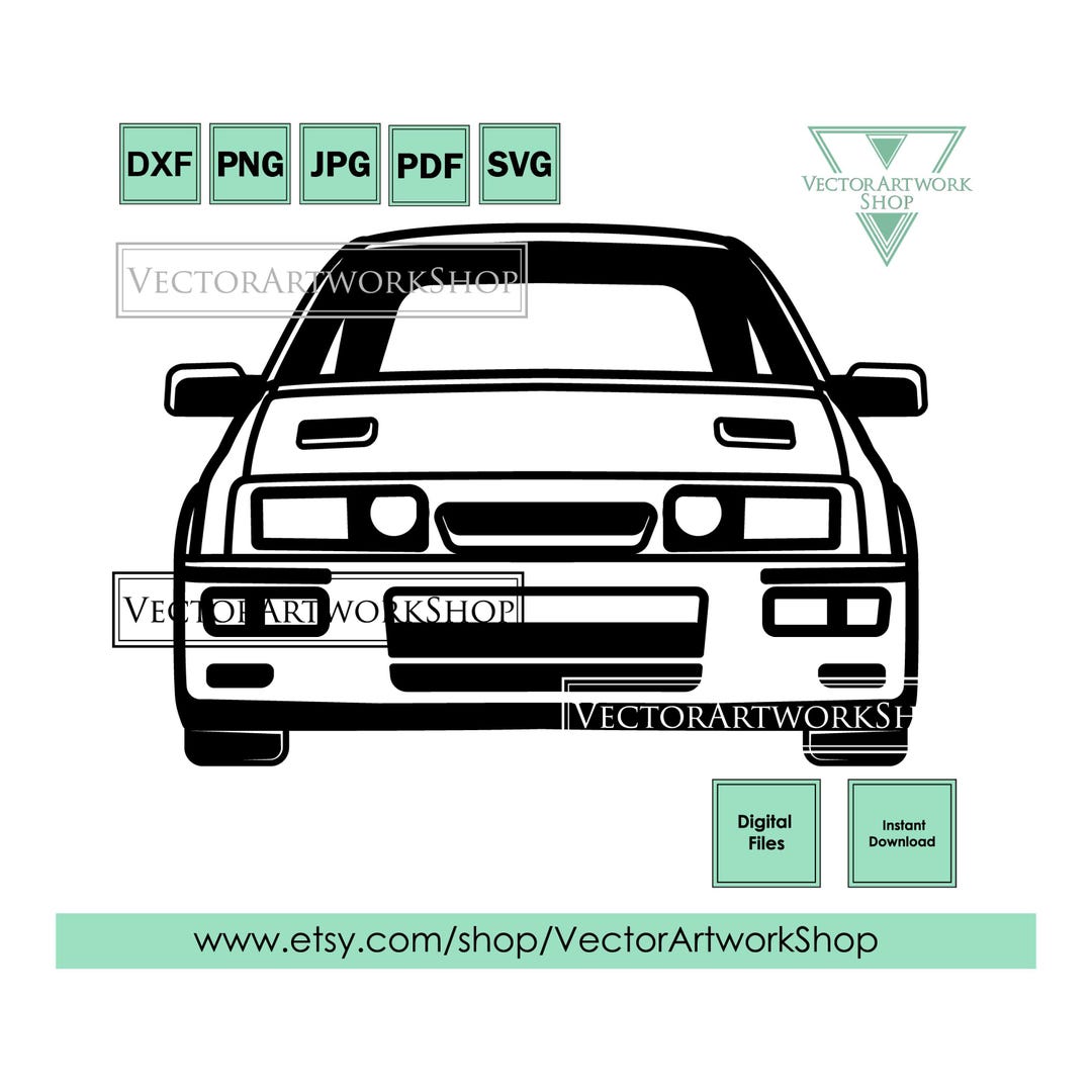 Sierra Mk I RS Cosworth Car Svg, Sport Car Vector Design, Instant ...