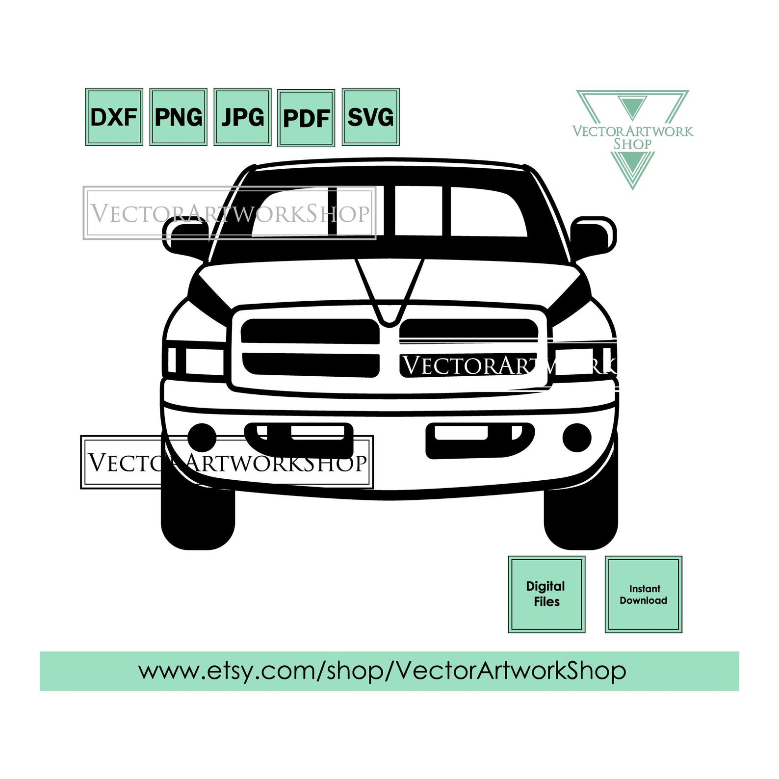 Ram 1500 2nd Gen Svg, American Pickup Car, Silhouette Cut File, Vector ...