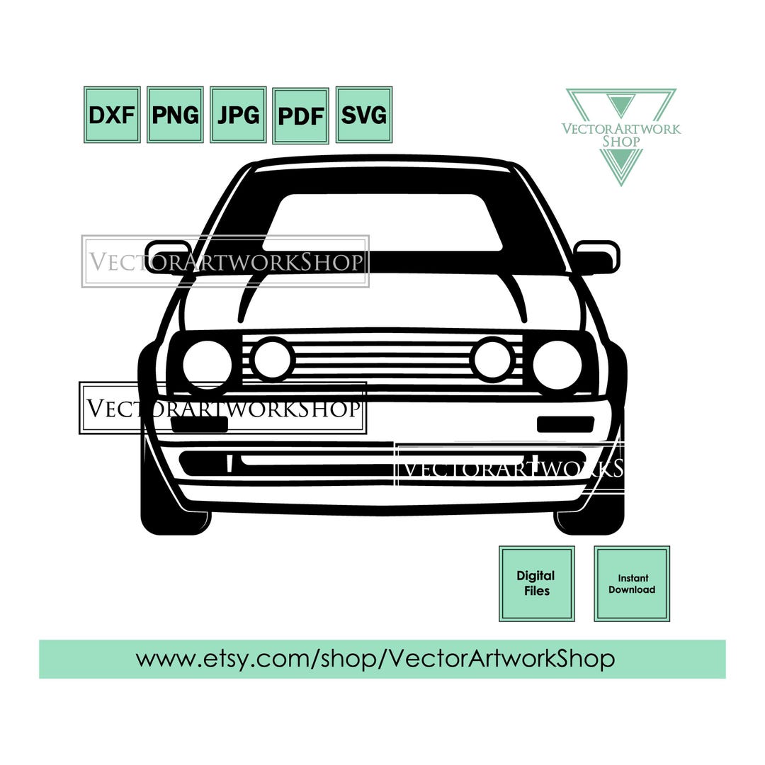 Golf Gti Mk2 Car Svg, Car Vector Design, Instant Download, Plasma Cut ...