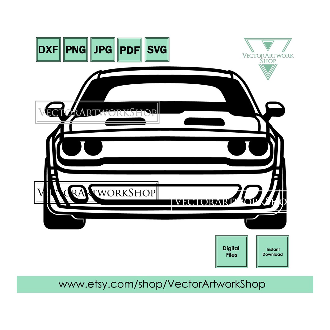 Challenger SRT 3rd Gen Svg, American Muscle Car, Clip Art, Usa ...