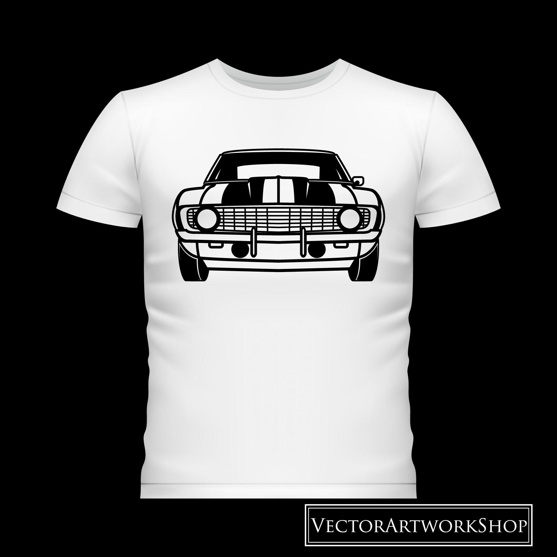 Camaro First Gen Zl1, American Muscle Car COPO Vector, Silhouette Front ...