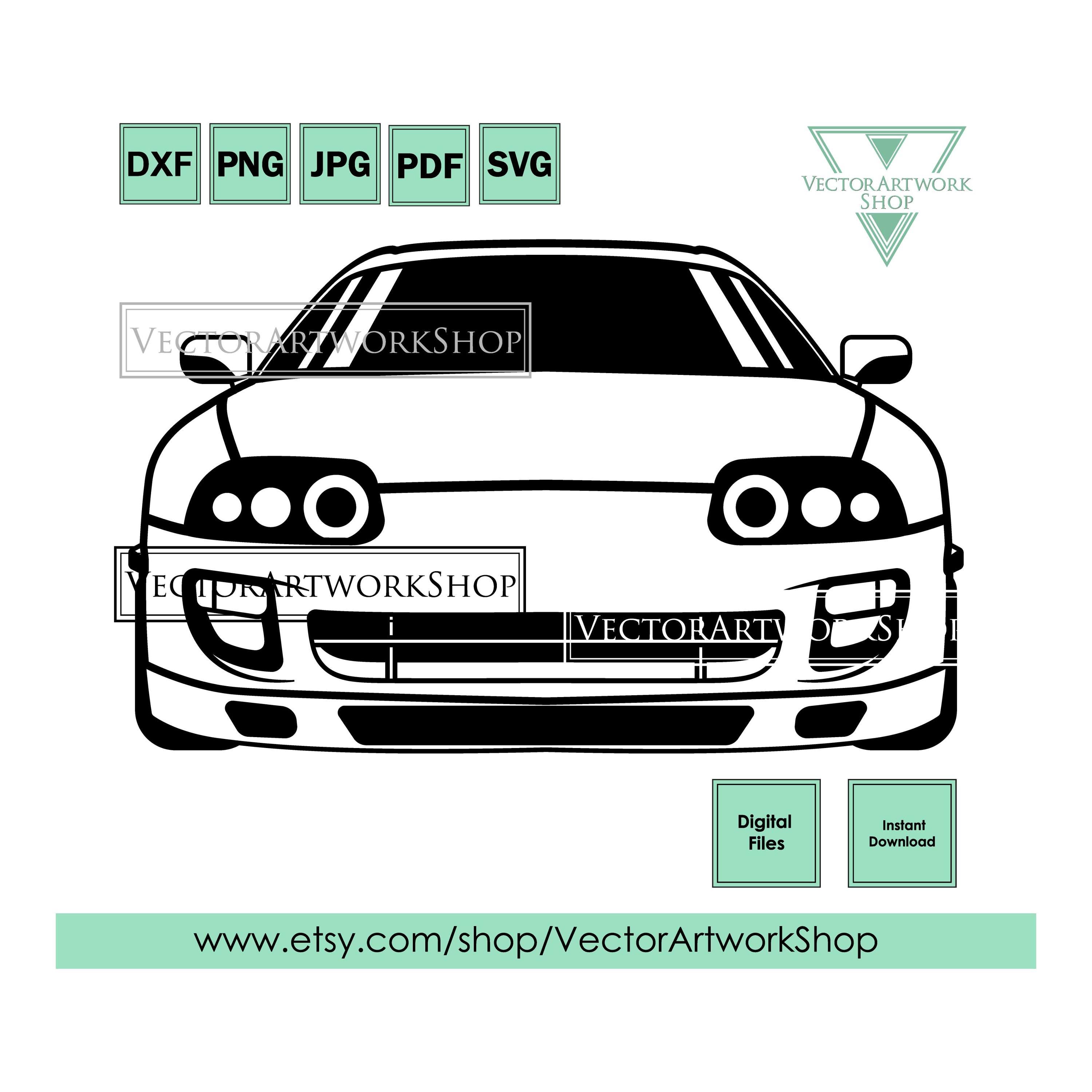 Supra Mk4 Car Svg, Sport Car Vector, Japan Car Design, Silhouette Car ...