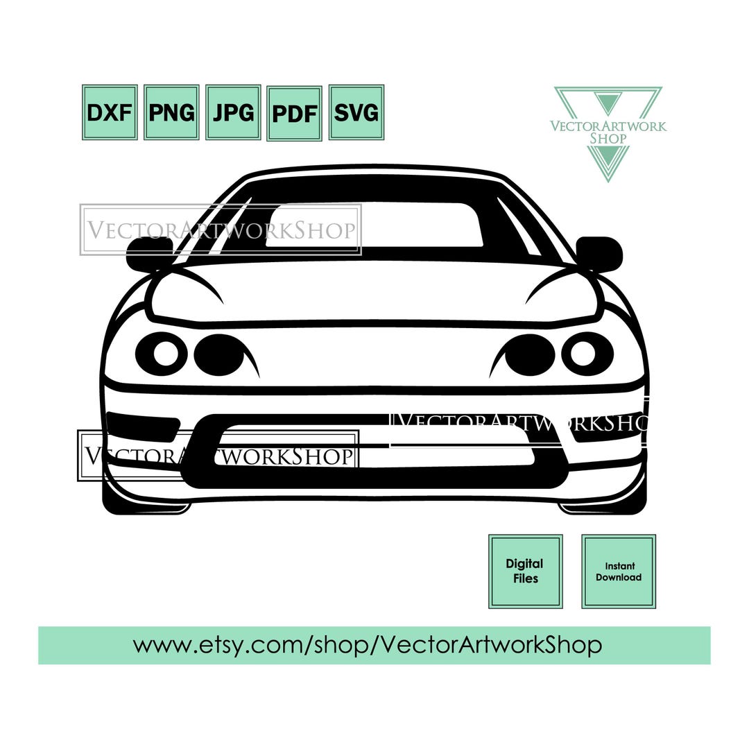 Integra DC2 97-01 Type R Car Svg, Sport Car Vector Design, Instant ...