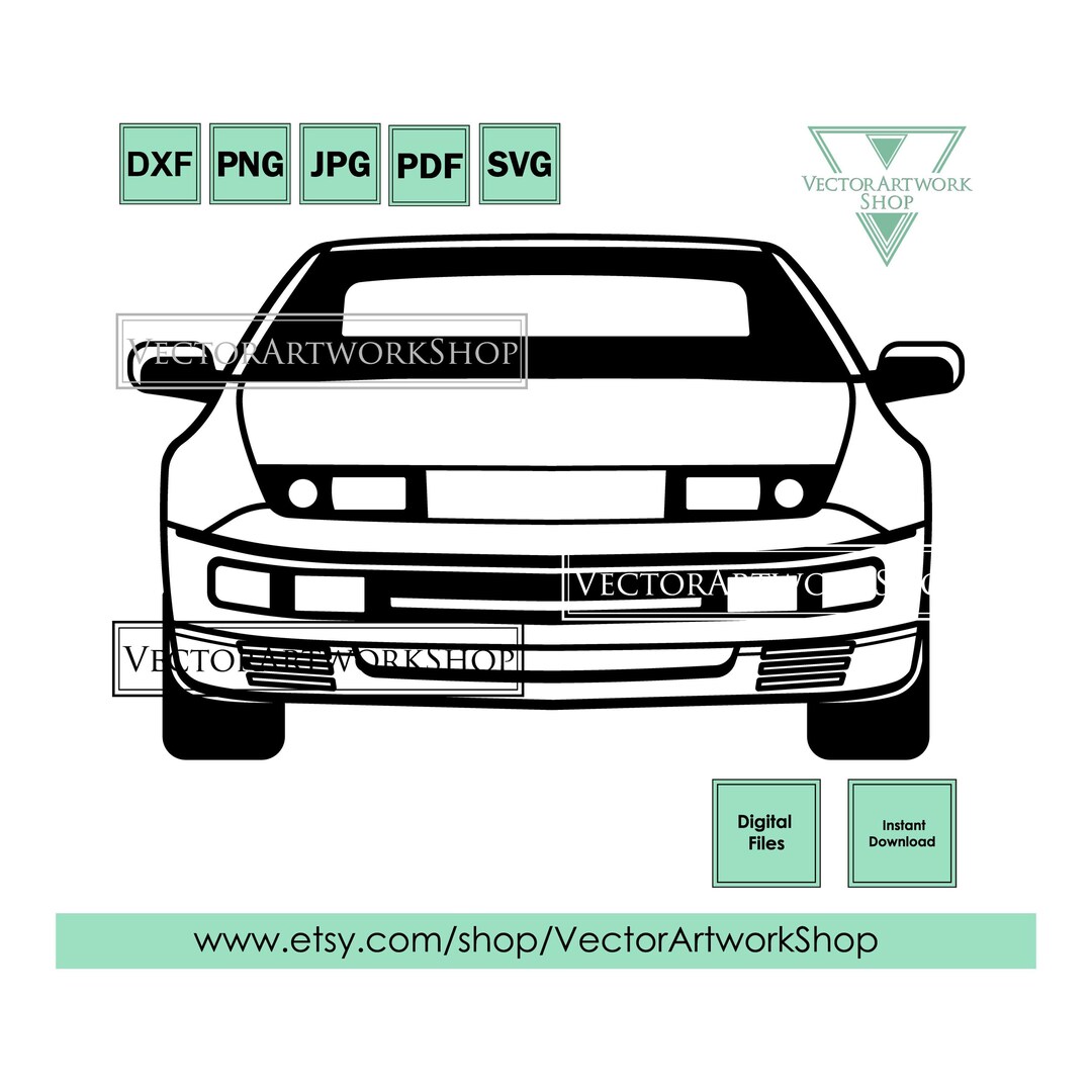 300ZX Z32 Car Svg, Sport Car Vector, Front Japan Car Design, Silhouette ...