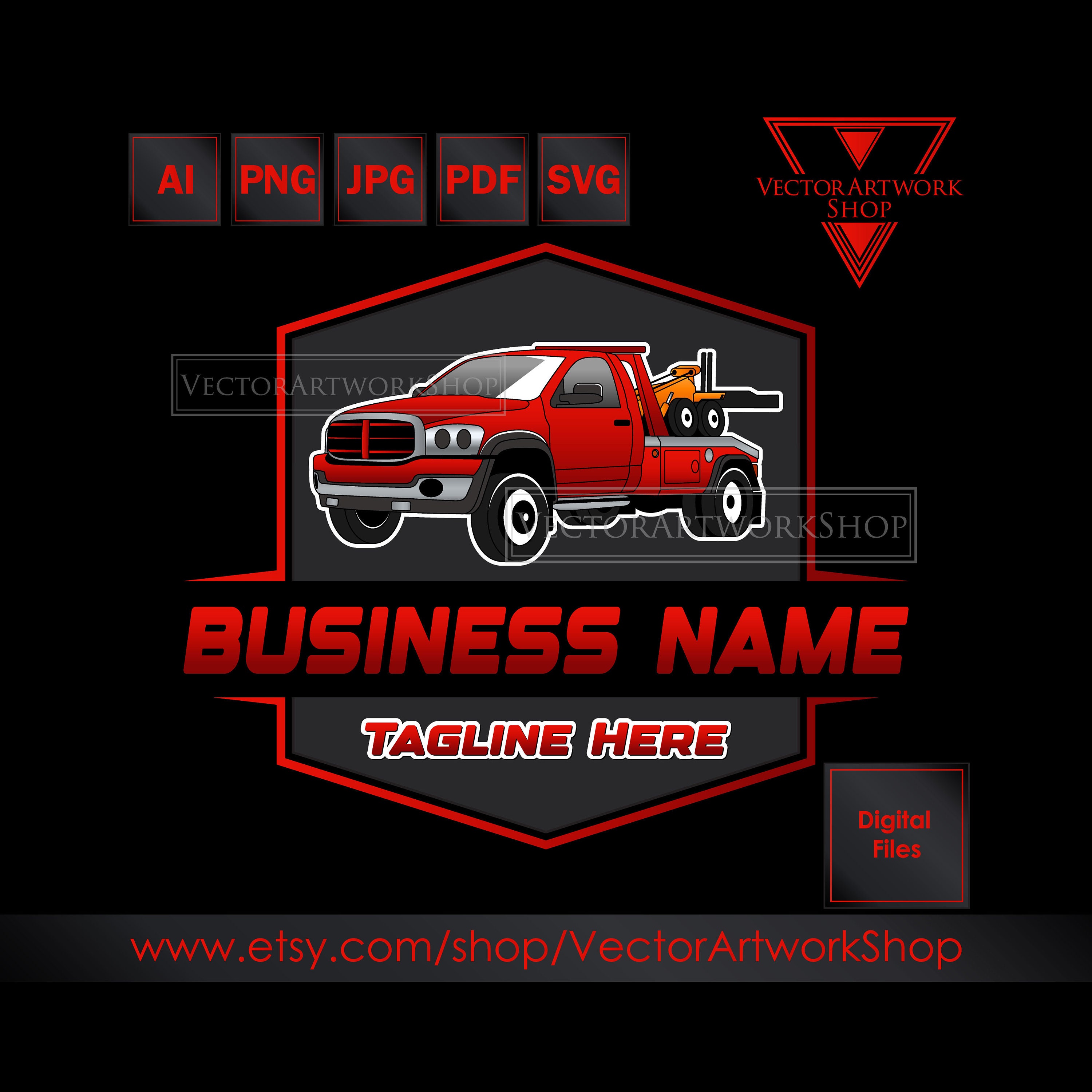 Towing Truck Logo, Roadside Assistance Logo, Tow Car Logo, Tow Crash ...