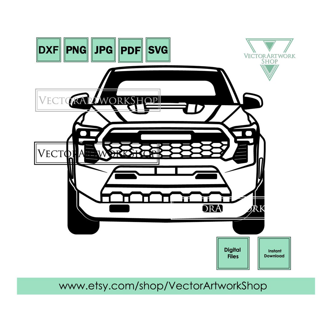 Tacoma TRD Sport 4th Gen N400 Pickup Truck Svg, Front View American Car ...