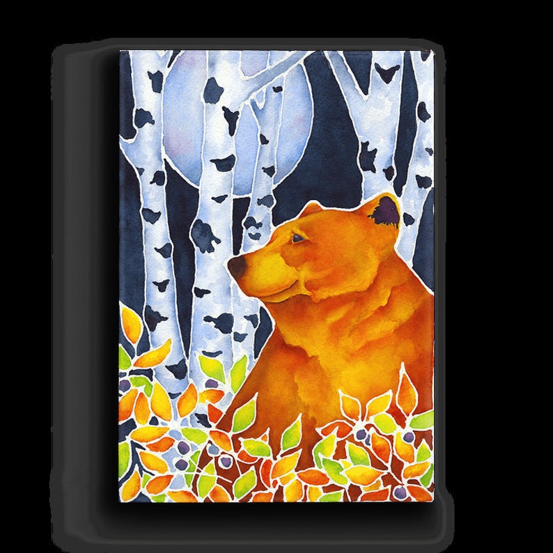 Whimsical Bear Watercolor Print on Metal, Can Be Hung Inside or Outside ...