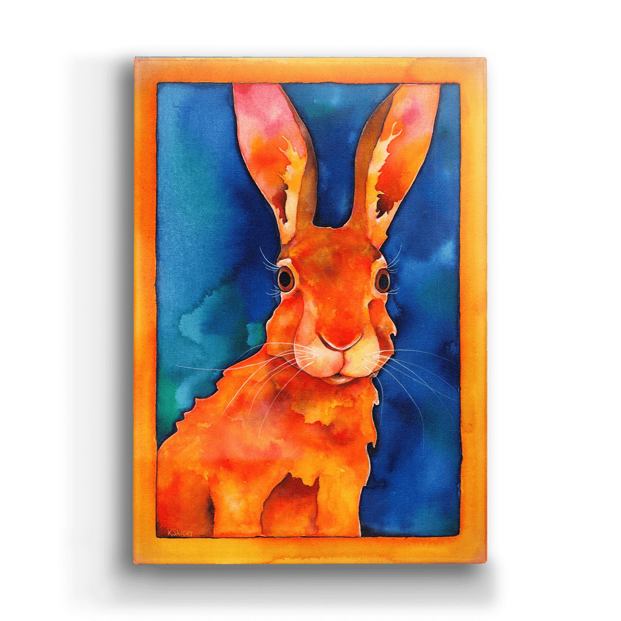 Whimsical Rabbit Watercolor Print on Metal Can Be Hung Inside - Etsy