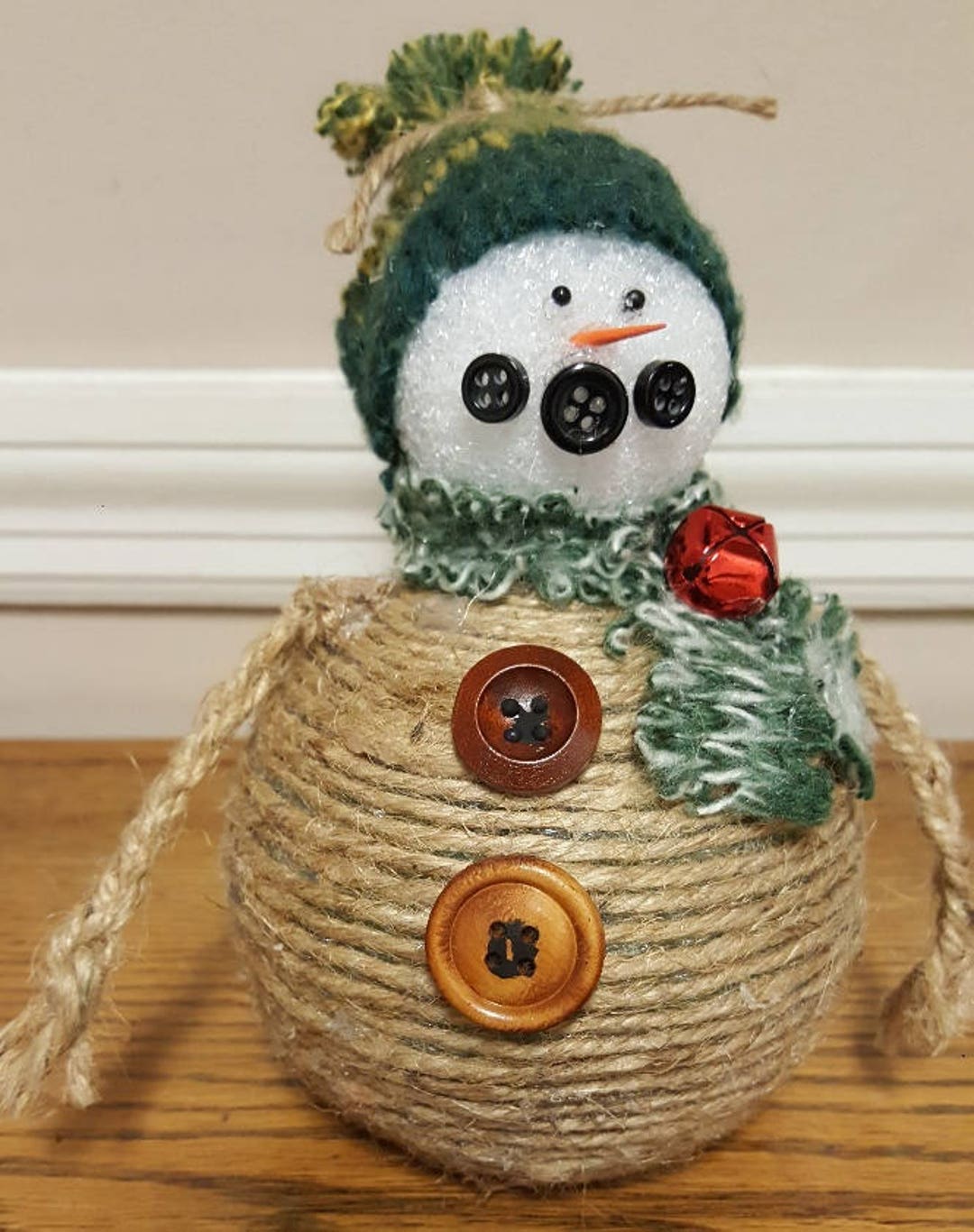 Snowman Jute Wrapped Figurine - Etsy