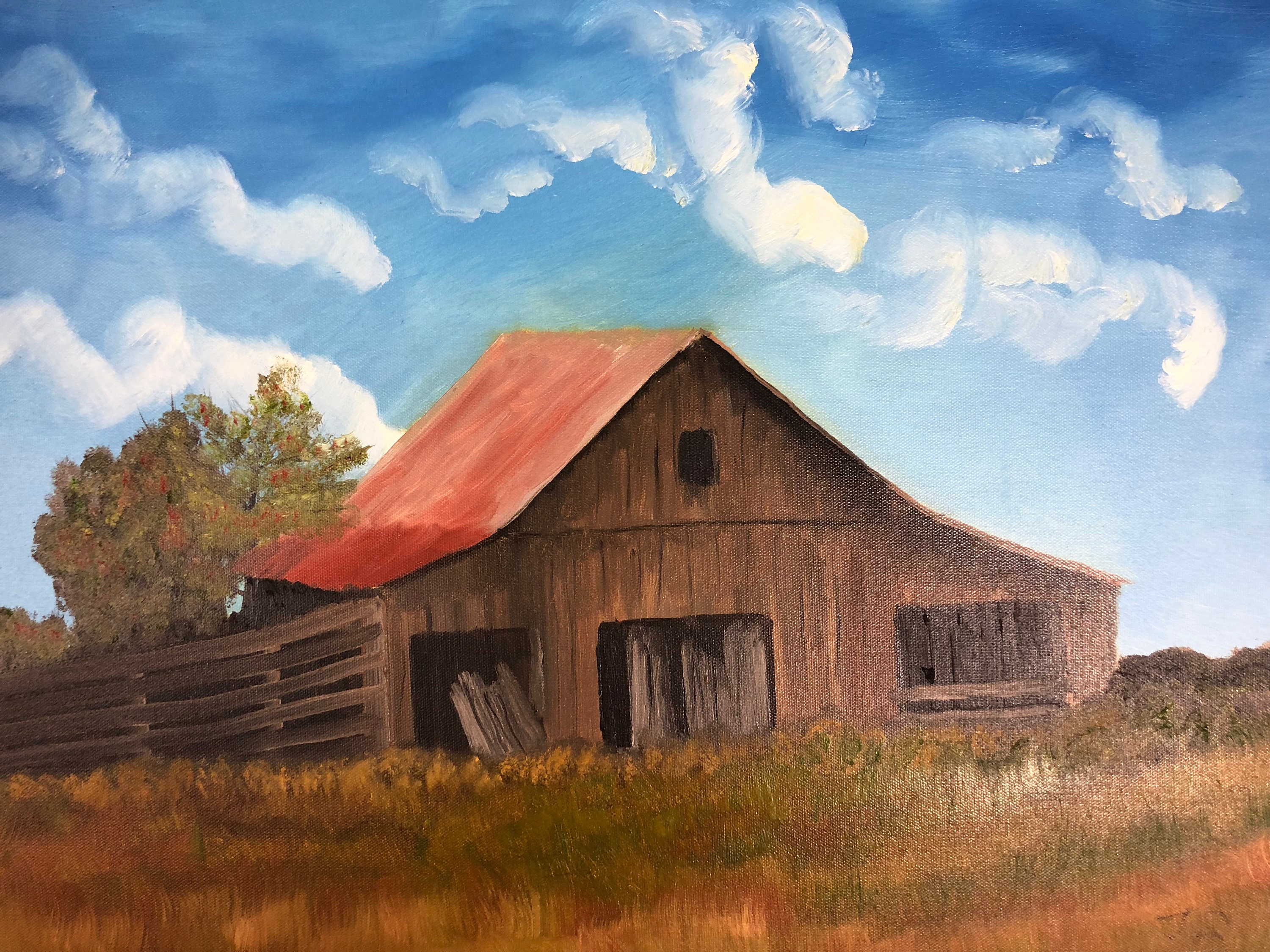 Original Oil Painting Rustic Barn | Etsy