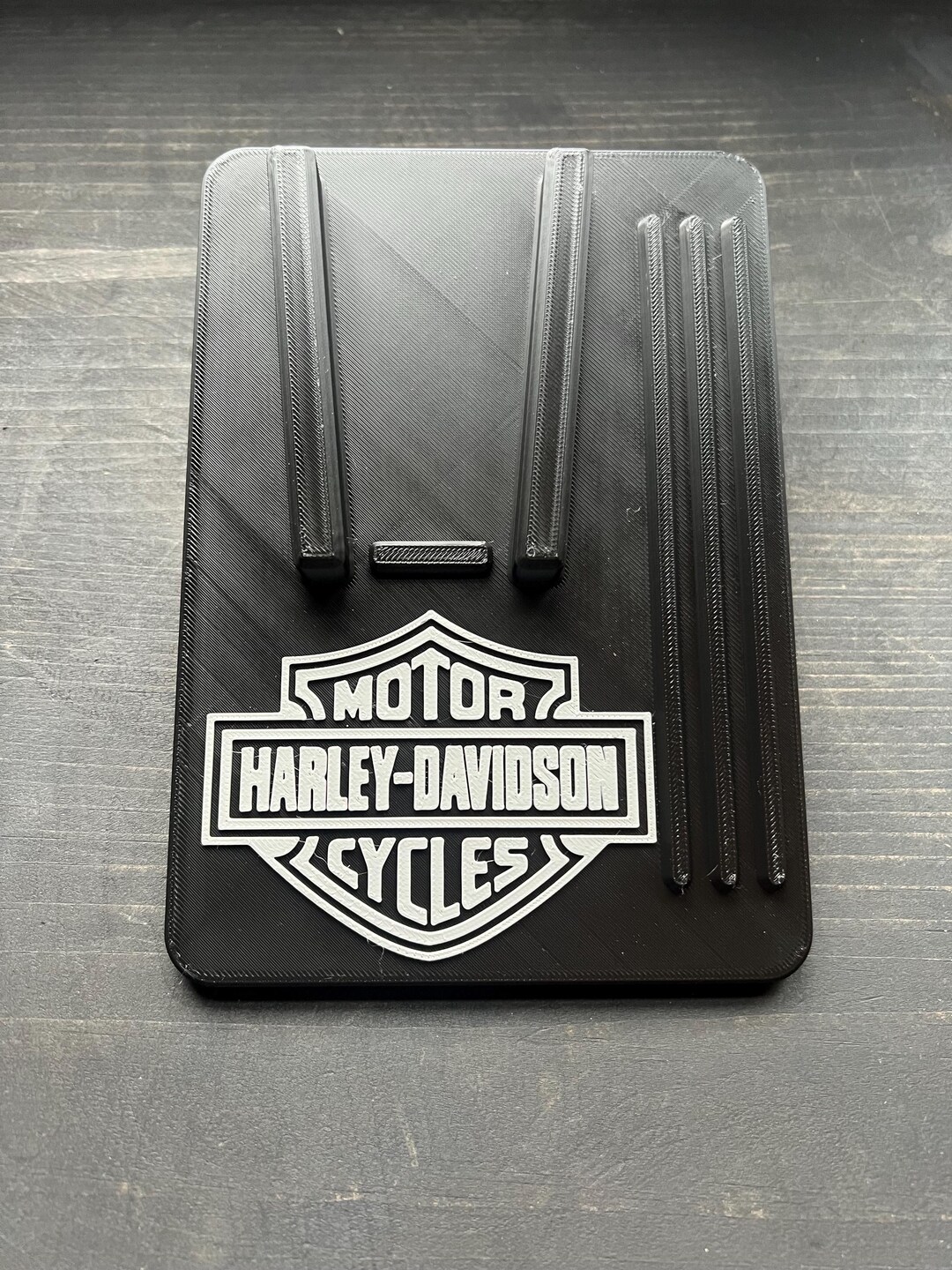 Harley Davidson Black & Gray Logo Style Motorcycle Kickstand Plate/puck ...