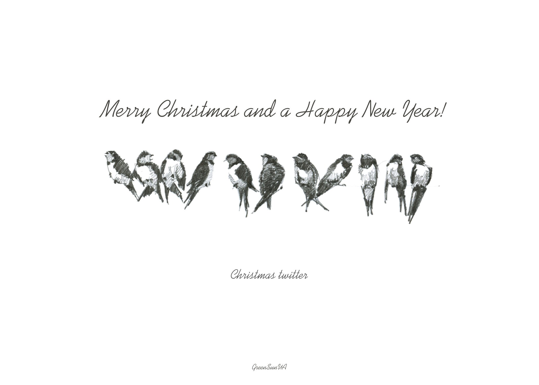 Christmas Twitter Birds Printable art Merry Christmas | Etsy