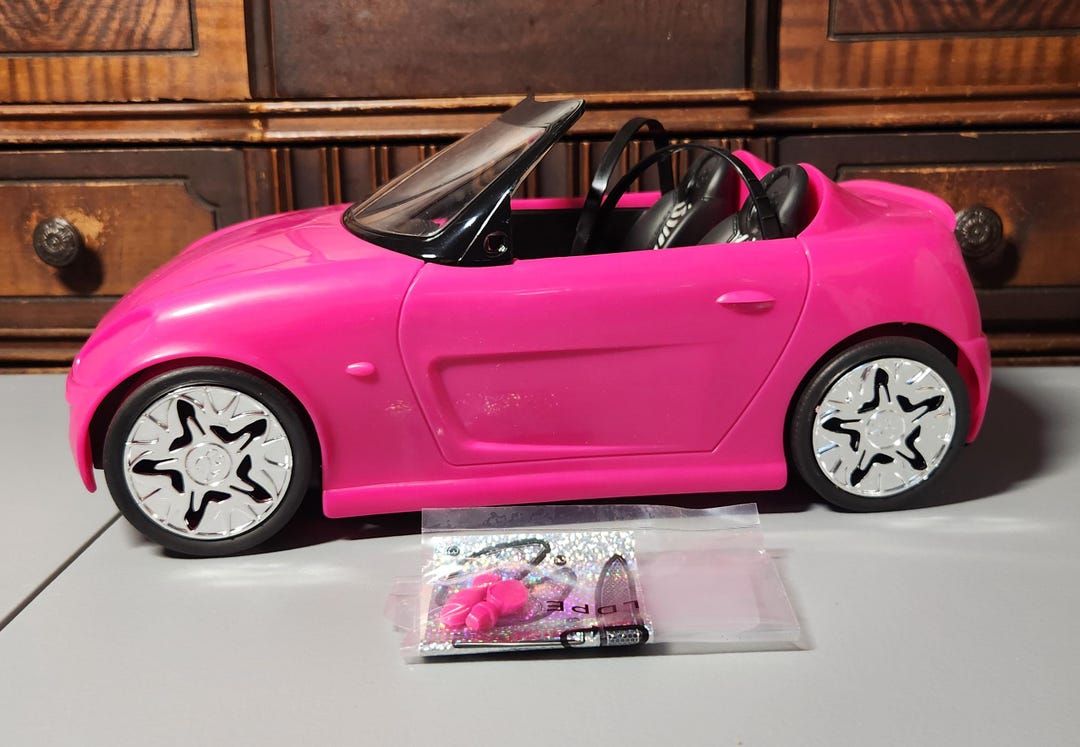 Barbie Doll Glam Pink Sports Car Convertible 2009 With Box and Stickers ...