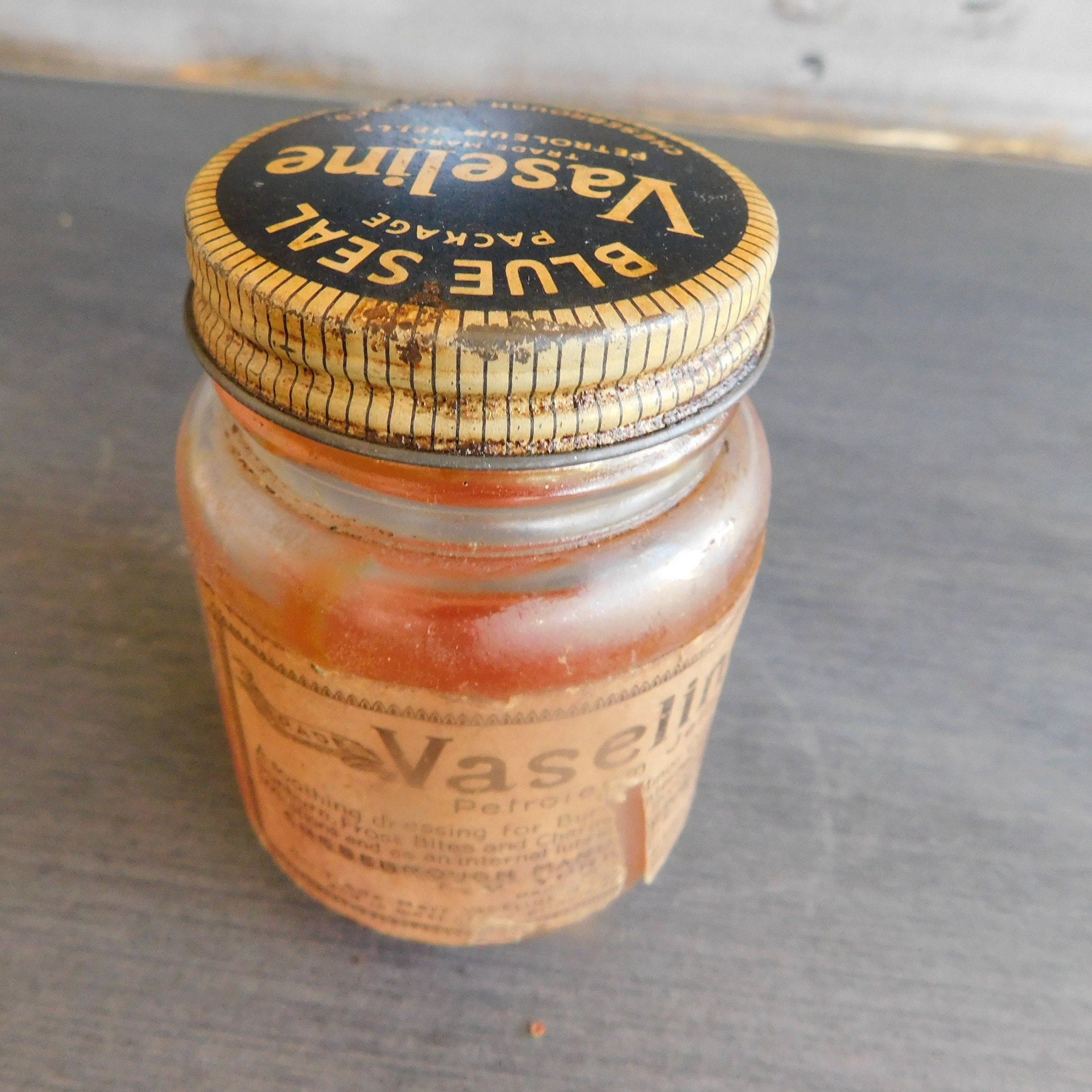 Vintage Blue Seal Vaseline Petroleum Jelly Jar Advertising - Etsy UK