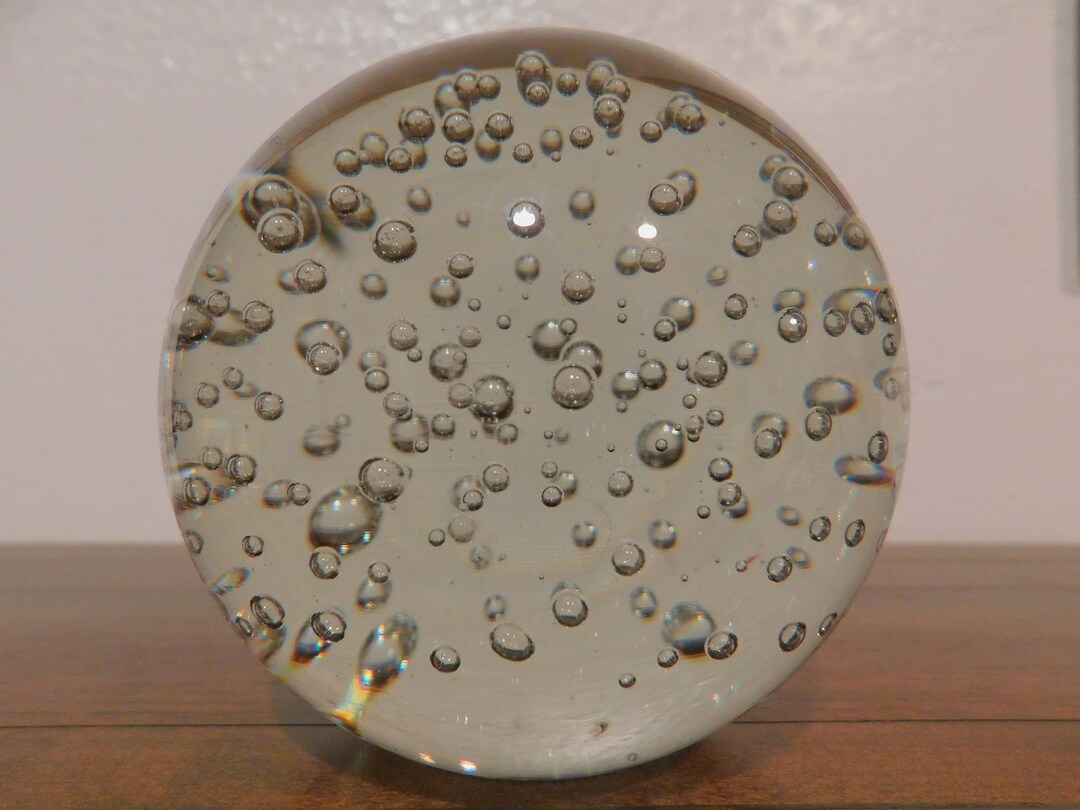Clear Bubble Art Glass/paperweight/small Gift Idea/man Cave Decor ...