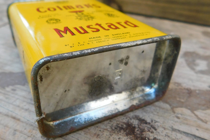 Colman's Mustard Tin, Mustard Tin, Yellow Tin, Kitchen Decor, Vintage ...