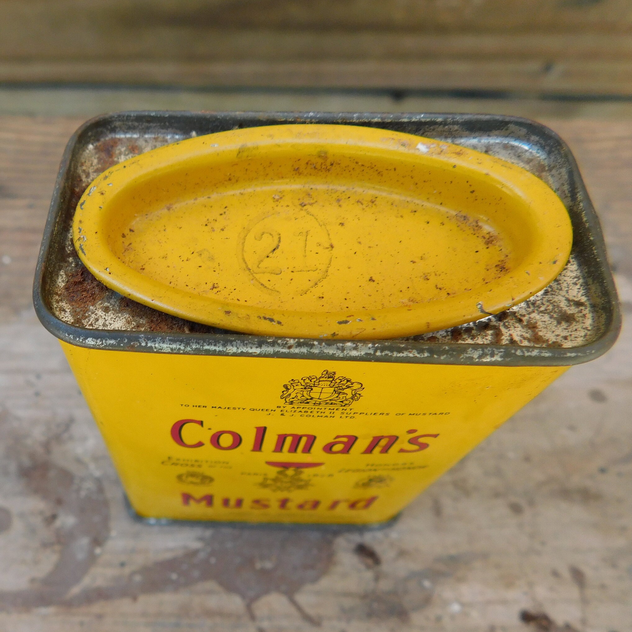Colman's Mustard Tin, Mustard Tin, Yellow Tin, Kitchen Decor, Vintage ...