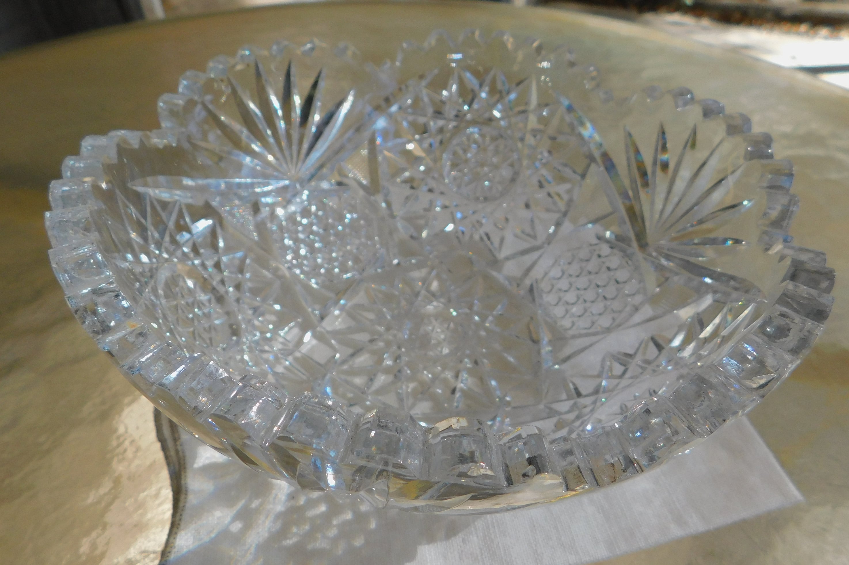 Clear Glass Deep Cut Candy Bowl/Clear Glass Candy Bowl/Vintage Candy ...