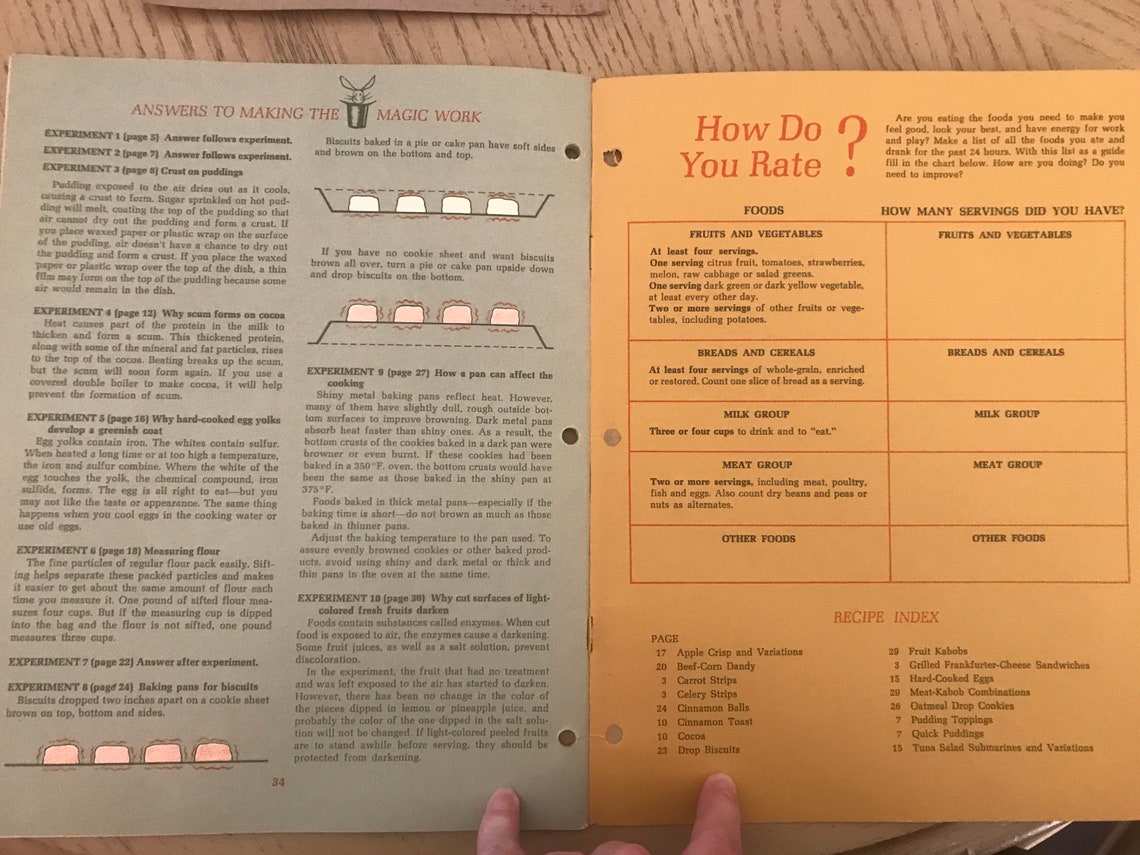 Vintage 4-H Food Magic Cookbook Tricks for Treats:a Fun With Food ...