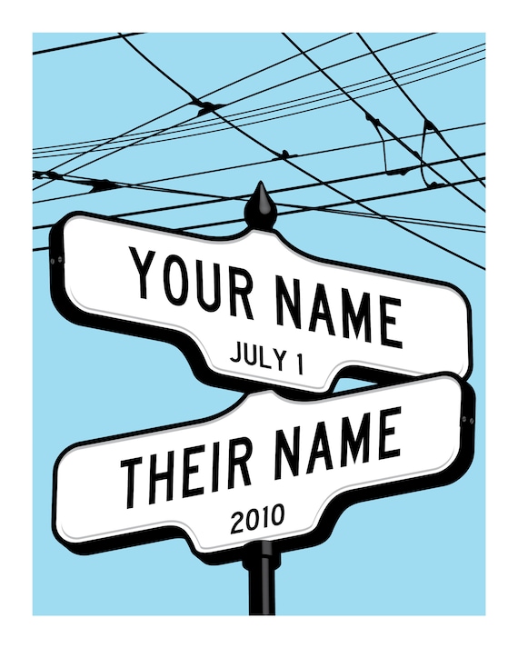 Customizable Street Name Signs Print - Etsy