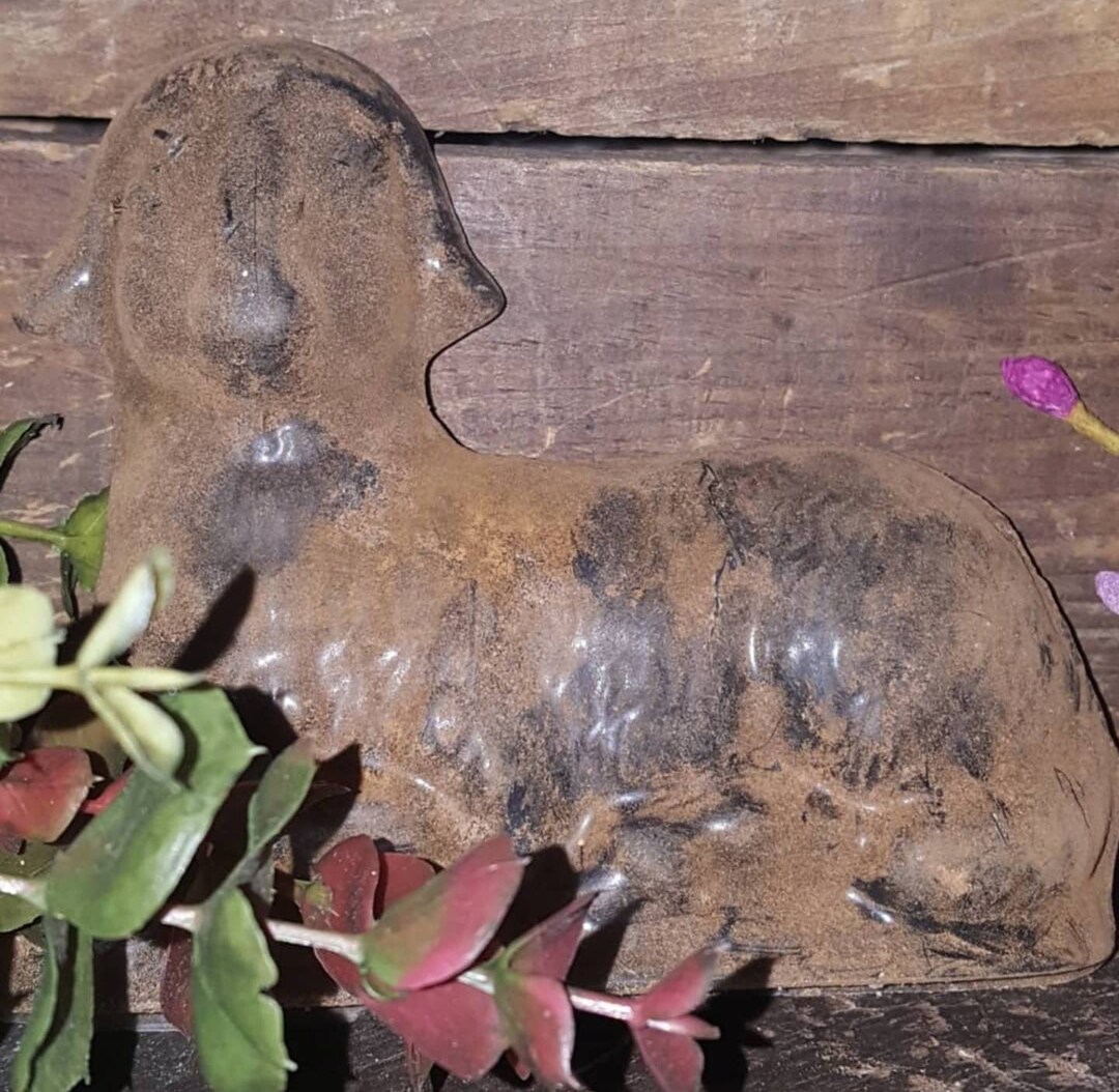 Blackened Wax Lamb, Easter, Spring, Lamb Decor, Primitive Lamb, Country ...