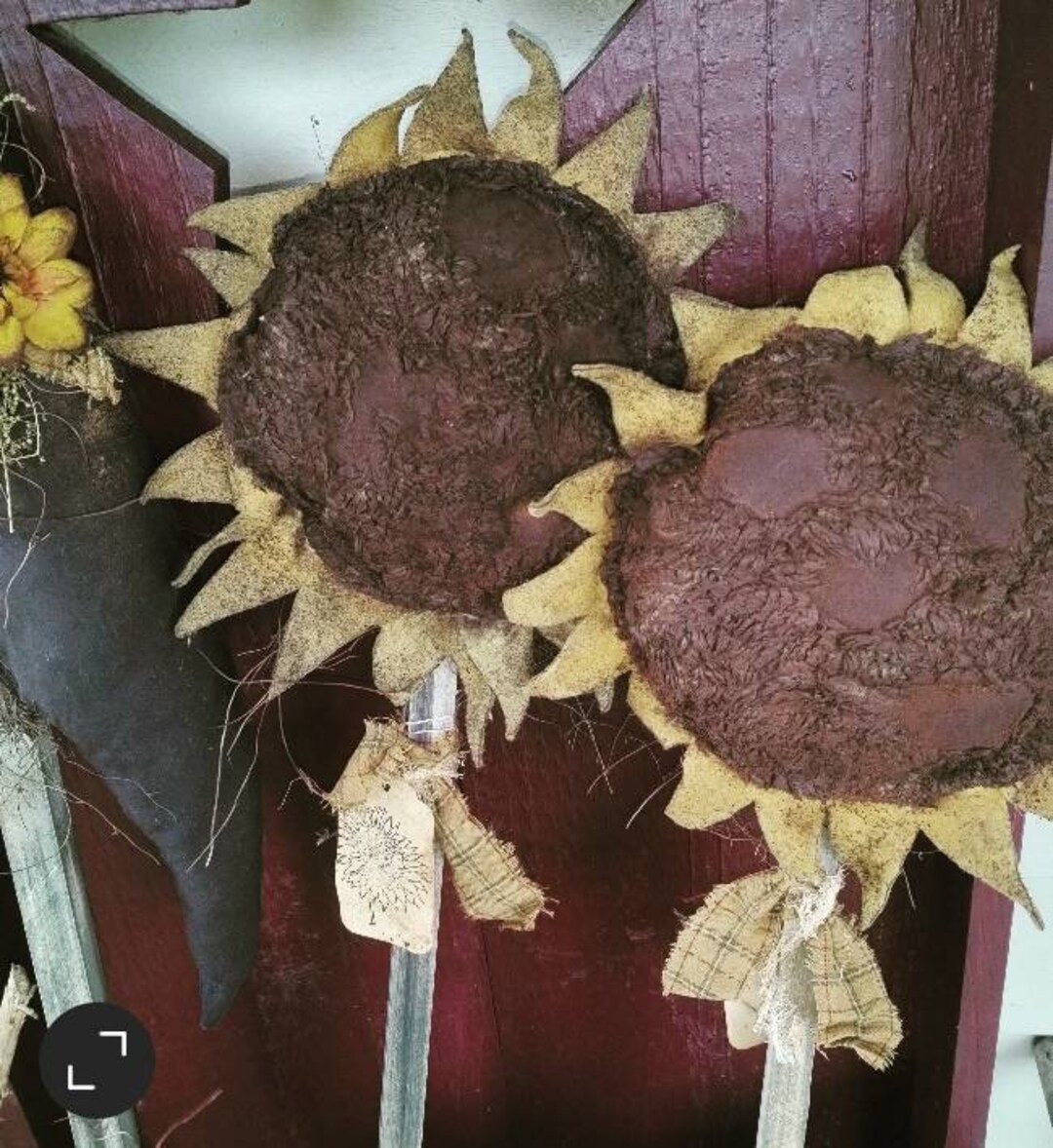 Sunflower, Summer, Gift for Her Primitives, Primitive Sunflower, Porch ...
